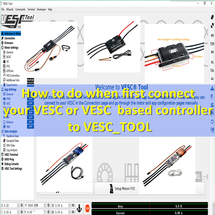 How to do when first connect your VESC or VESC based controller to VES – MICHOBBY.COM